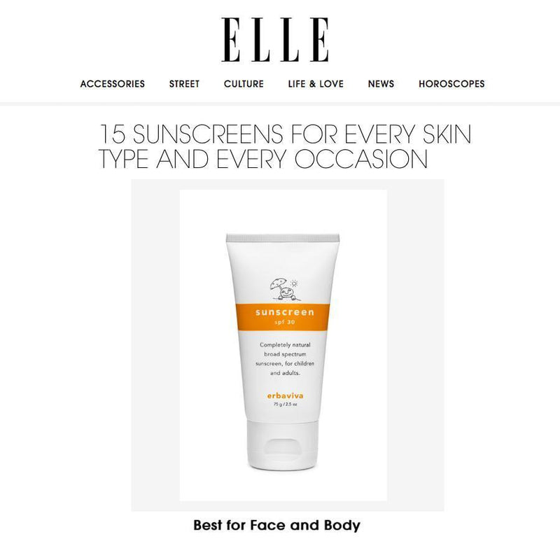 Erbaviva on Elle.com | Best Sunscreen for Face and Body