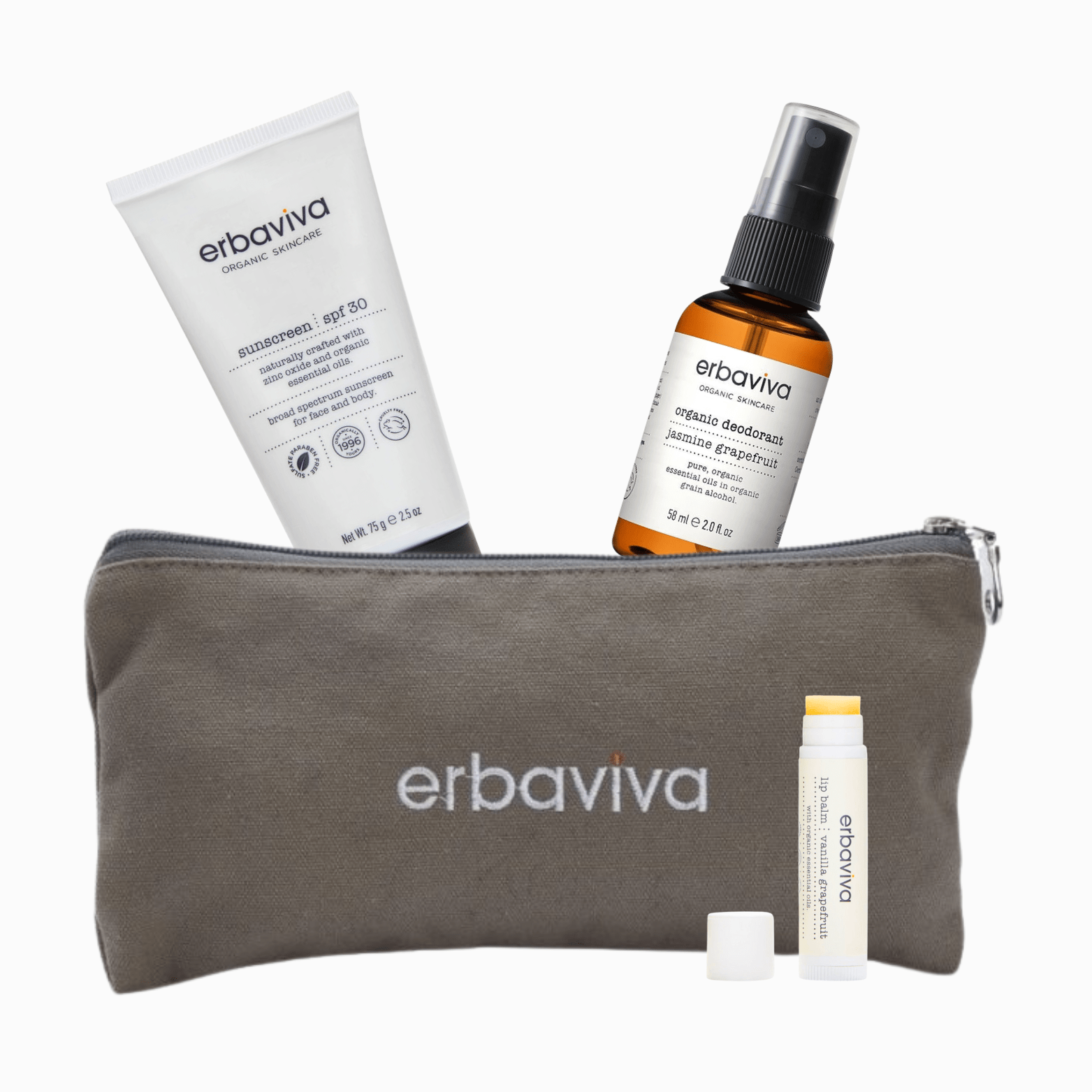 Everyday Essentials Set with a Canvas Cosmetic Pouch – Erbaviva